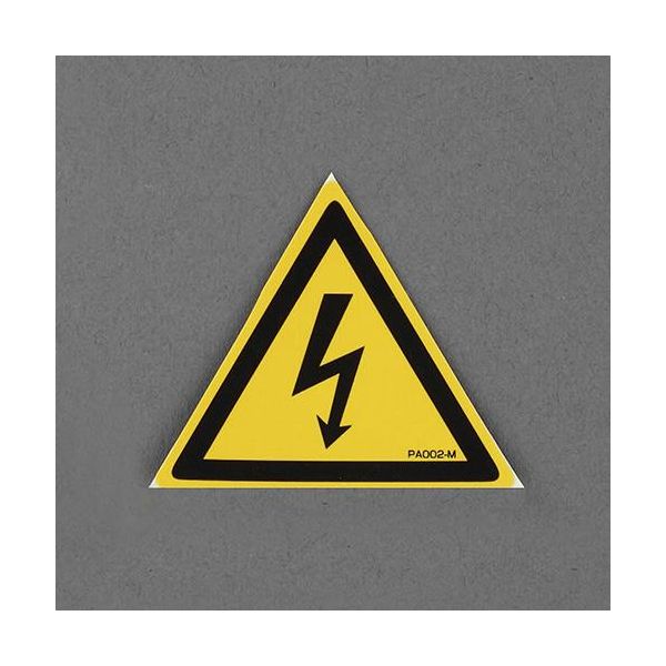 エスコメーカーお問い合わせ：06-6532-6226●内容…電気危険マーク●材質…基材：ポリエステルフィルム　　　　　表面：PET　　　　　粘着材：アクリル系溶剤●サイズ…40×46mm●剥離紙付●使用温度範囲…-20℃〜＋80℃●入数は1...
