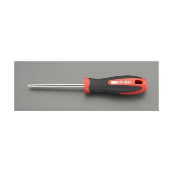 エスコメーカーお問い合わせ：06-6532-6226●先端×軸径(mm)…#2×6.3●軸長(mm)…100●先端マグネット付●YUS550製●ハンドルはエラストマー樹脂を用いたエアークッション仕様で手になじむグリップ感●生産国…日本