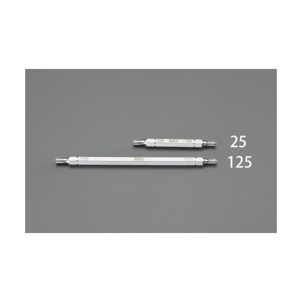 エスコメーカーお問い合わせ：06-6532-6226●六角シャンク…1/4”●サイズ…T25●全長…125mm●片側ボールポイント付です。●先端マグネット付
