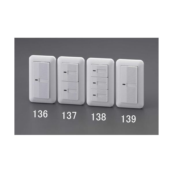 エスコメーカーお問い合わせ：06-6532-6226●型式…WTP50412WP●定格容量…4A・100V●サイズ…70(W)×41.7(D)×120(H)mm●スイッチ…2個●仕様…片切