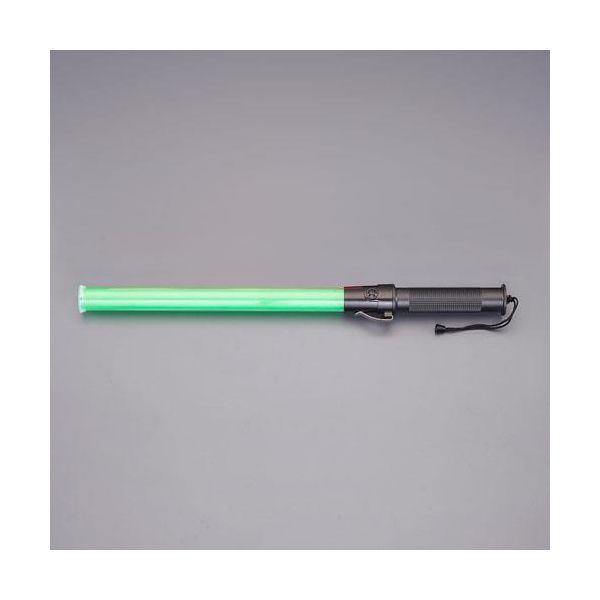 ●サイズ…φ34×540mmライト：340mm●重量…348g（電池含む）●材質…ライト部：PVCグリップ：ABS樹脂●電源…単2電池×3本(別売)●カラー…緑●光源…緑色LED×6個●点灯・点滅切替…速い点滅→遅い点滅→点灯→消灯●用途…...