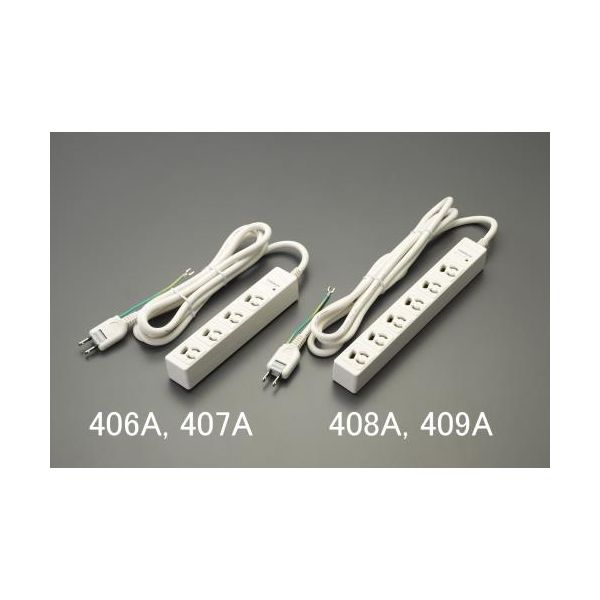 エスコメーカーお問い合わせ：06-6532-6226●定格…15A・125V (1，500W)●タップ数…2P接地×6口●コード長…5m●プラグ…2P(スイング式、絶縁カバー・アース線付)●雷サージ機能(本体内蔵)…最大サージ電圧：6，00...
