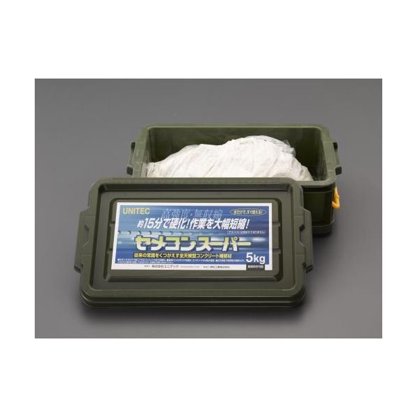 エスコメーカーお問い合わせ：06-6532-6226●商品名…セメコンスーパー●内容量…5kg●耐熱温度…1000℃●約15分で硬化、コンクリートの4倍の強度を発揮。●プレミックスタイプなので水を混ぜるだけ。●無収縮なので、ひび割れしにくく...