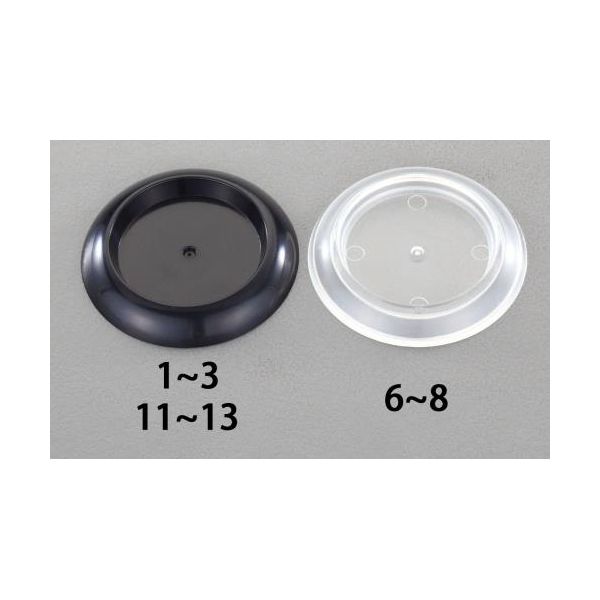 ●サイズ（D）…φ60mm●内径（C）…39.8mm●高さ（H）…8.0mm●厚み（E)…2.2mm●色…スケルトン●材質…ナイロン●重量…10g●入数…4枚