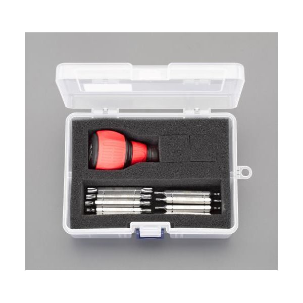 エスコメーカーお問い合わせ：06-6532-6226●＜セット内容＞…10点セット●ドライバーハンドル…69mm●差込六角対辺…1/4”●ヘクスローブビット…T7・T8・T9・T10・T15・T20・T25・T27・T30●ビット全長…65...