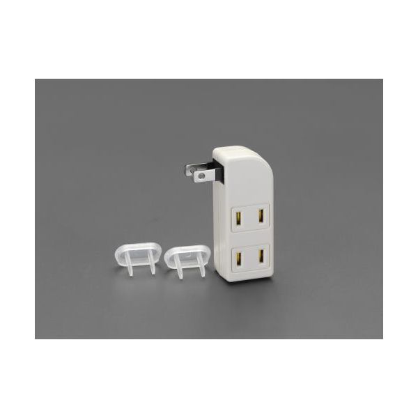 エスコメーカーお問い合わせ：06-6532-6226●定格…15A・125V(1，500W)●プラグ…2P●サイズ…28(W)×23(D)×70(H)mm●耐トラッキング●付属品…コンセントキャップ2個●左右方向にスッキリ配線できます。●コ...