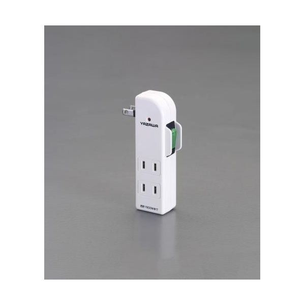 エスコメーカーお問い合わせ：06-6532-6226●定格…15A・125V(1，500W)●プラグ…2P(絶縁カバー付)●コンセント…2P×3口●一括スイッチ…1個(ブレーカー内蔵)●サイズ…30(W)×27(D)×112(H)mm●本体...