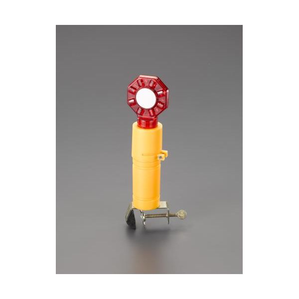 ●電源…単1電池×2本(別売)●光源…LED×8灯●電池寿命…100時間●クランプ範囲…55mmまで●重量…360g●材質…本体：ポリスチレン受け部：ポリエチレン●明暗センサー内蔵により、暗くなると自動点滅します。●サイズ…80×250(H)mm
