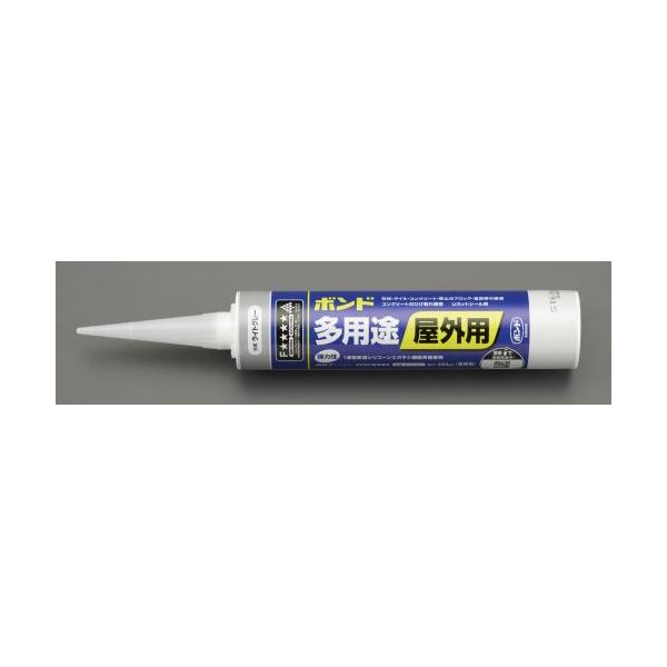 エスコメーカーお問い合わせ：06-6532-6226●商品名…多用途屋外用●内容量…333ml●使用温度範囲…5〜35℃●色…ライトグレー●硬化時間…24時間(23℃)●F☆☆☆☆取得●1液型変成シリコーンエポキシ樹脂系接着剤●石材・タイル...