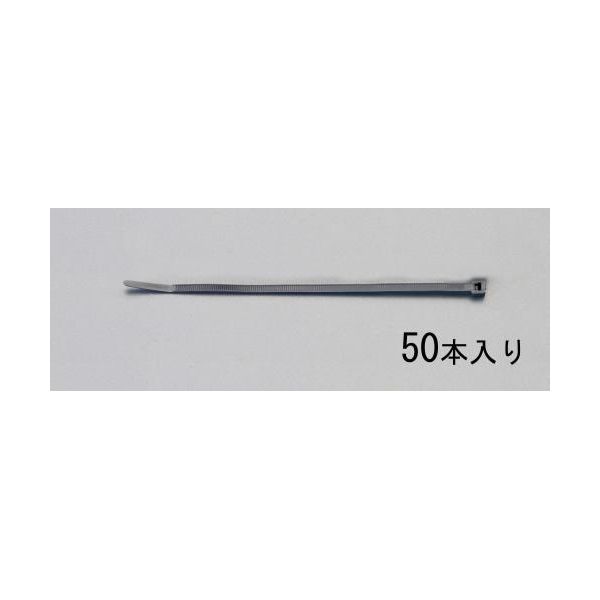 ●全長…380mm●幅…7.6mm●厚み…1.8mm●最大径…100mm●ループ引張強度…54.59kgf●材質…ナイロン66●屋内外の紫外線の当たる場所でも使用可能。●UL規格認定品●入数は50本入りです。●使用温度範囲…−40〜85℃　