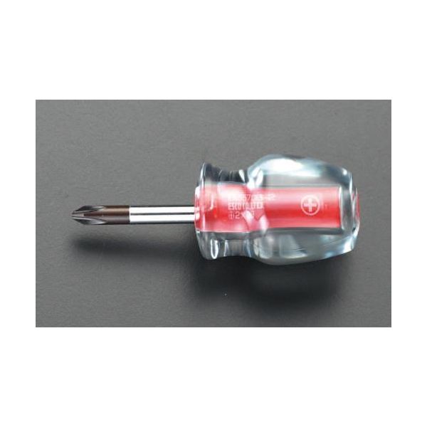 エスコメーカーお問い合わせ：06-6532-6226●先端…(＋)＃1●軸径…6mm●軸長…38mm●握りやすい三角形ハンドル●耐油・耐薬品・耐衝撃性に優れたアセテート樹脂を使用したクリスタルハンドル●先端マグネット付き