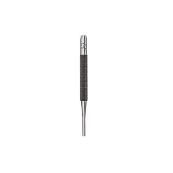 エスコメーカーお問い合わせ：06-6532-6226●全長…100mm●先端径…1/8”（3.18mm）●材質…工具鋼(焼き入れ、焼き戻しの熱処理を行っています)●ヘッド部分に先端径が記載されています●滑り止め付
