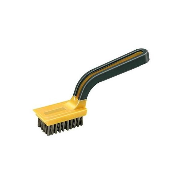 ●仕様…5行●全長…180mm●ブラシサイズ…57×35mm●毛丈…15.8mm●線径…0.17mm●材質…ブラシ：ステンレス柄：ポリプロピレン、サントプレーンゴム●スクレーパー付　