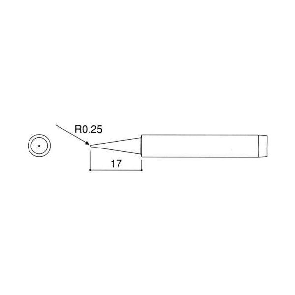 エスコメーカーお問い合わせ：06-6532-6226●(旧)EA305E-130、E-130S用交換こて先●先端サイズ…R0.25mm