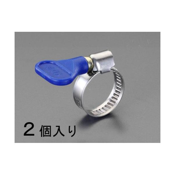●適合ホース径…32〜50mm●ハンドル色…青●材質…バンド：SUS430ハンドル：POMスクリュー＆ホールド部：スチール●バンド幅…9mm●バンド厚…0.6mm●入数は2個入りです。●手締で簡単にクランプができるハンドル付　