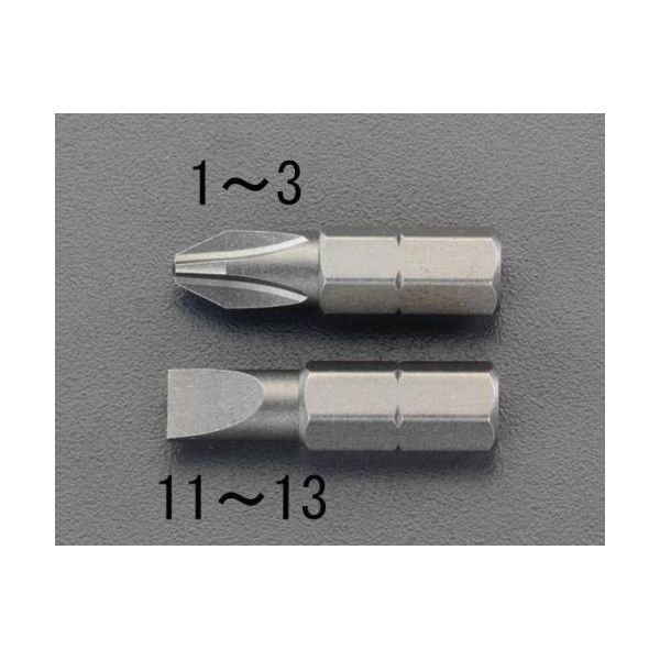 エスコメーカーお問い合わせ：06-6532-6226●六角シャンク…1/4”●全長…25mm●先端…(＋)＃3