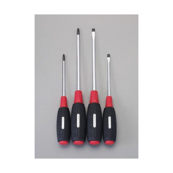 ●…4本組●（＋）ドライバー…　先端×軸径・軸長：＃1×5mm・100mm　　　　　　　　　　　　 ＃2×6mm・150mm●（−）ドライバー…　刃幅×刃厚・軸長：5.5×0.8mm・100mm　　　　　　　　　　　　　6.0×0.9mm・...