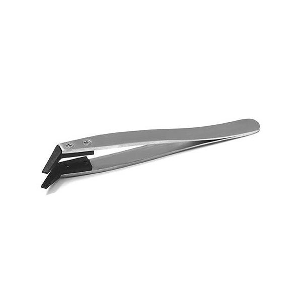 エスコメーカーお問い合わせ：06-6532-6226●全長…105mm●耐熱温度…240℃●材質…チップ：合成繊維(ESD)、ハンドル：ステンレス●先端幅…2.5mm●先端…曲・平