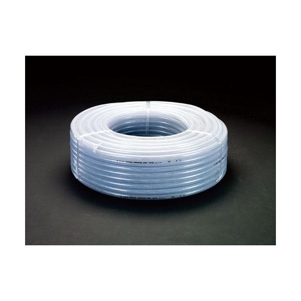 エスコメーカーお問い合わせ：06-6532-6226●材質…PVC、ポリエステル糸●全長…10m●内径×外径…9×15mm●使用圧力（20℃時）…0〜1MPa●使用温度範囲…0〜60℃●耐圧性、透明性に優れ流体が確認できます。●工作機械・成...