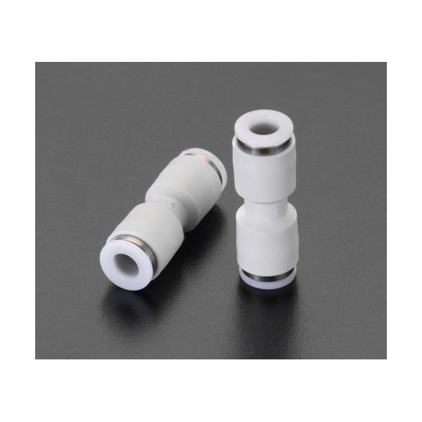 ●材質…樹脂(PBT)、真鍮●使用流体…空気●使用圧力…0〜1MPa(0〜10kgf/cm2)●使用温度…−15〜60℃●チューブ外径…12mm●入数…2個　