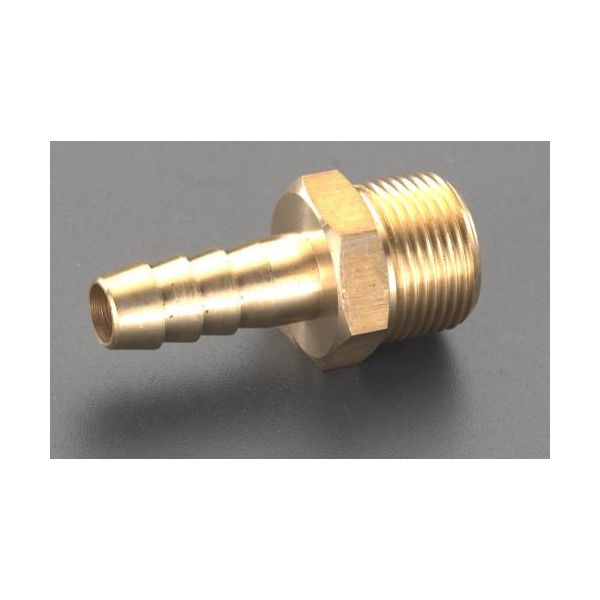 エスコメーカーお問い合わせ：06-6532-6226●材質…真鍮●ねじ径…R（PT）1/4”●タケノコ径…7.0mm●適合ホース内径※…6mm●※適合ホース内径はホース材質により多少誤差が生じます。●使用圧力…1MPa