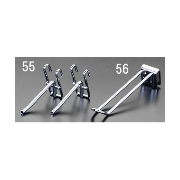 エスコメーカーお問い合わせ：06-6532-6226●重量…44g●材質…スチール(クロムメッキ)●フック長…75mm●耐荷重…5kg●バッグ等、小物掛けに便利です。●適合ラック…EA954HE-59A、EA976AJ-1〜-4、-6〜-9...