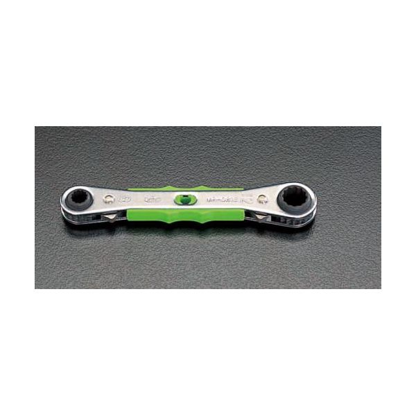 エスコメーカーお問い合わせ：06-6532-6226●12ポイント●厚み…15mm●サイズ…8×12・10×13mm●全長…143mm●材質…工具鋼●ストレートタイプ●狭い場所での作業が容易な薄型形状。