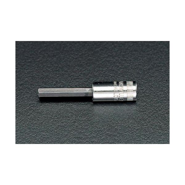 エスコメーカーお問い合わせ：06-6532-6226●差込角…1/4”●対辺…3/32”●全長(L1；mm)…55●軸長(L2；mm)…30●ソケット部外径(d；mm)…10.7●重量(g)…14g●軸長の長い六角ビットソケット。