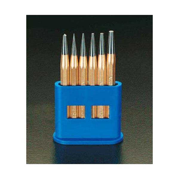 ●…6本組●テーパーポンチ（先端径：1mm）●テーパーポンチ（先端径：2mm）●テーパーポンチ（先端径：3mm）●テーパーポンチ（先端径：4mm）●テーパーポンチ（先端径：5mm）●センターポンチ（先端径：4mm）●全長…120mm●材質…...