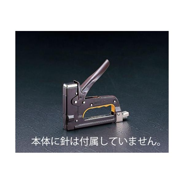 エスコメーカーお問い合わせ：06-6532-6226●材質…スチール●針装填方式…マガジンスライド方式●針装填本数…144本　※本体に針は付属していません。●サイズ…176(L)×34(W)×131(H)mm●重量…700g●通常のホッチキ...
