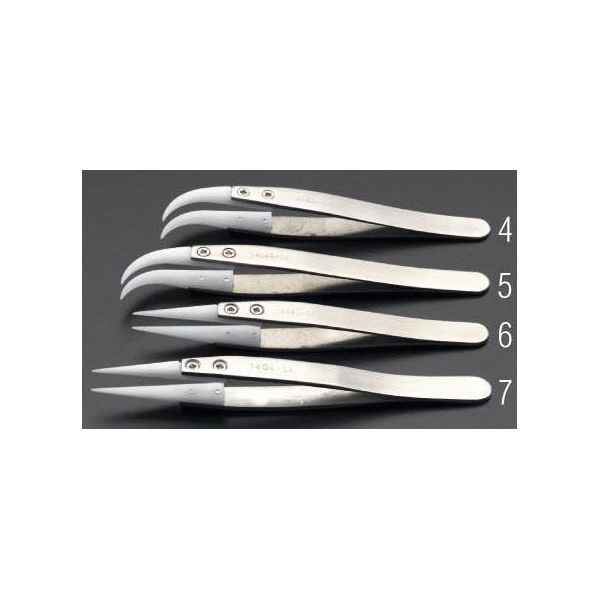 エスコメーカーお問い合わせ：06-6532-6226●先端幅…0.6mm●耐熱温度…240℃●材質…チップ：デルリン500(アセタール樹脂)、ハンドル：ステンレス(SUS304)●先端…直・鋭●全長…110mm