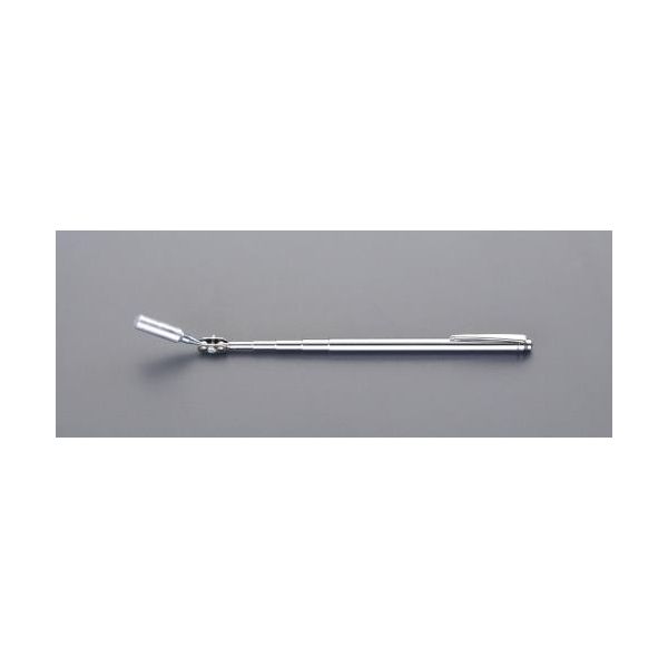 エスコメーカーお問い合わせ：06-6532-6226●吸着能力…0.67kg●全長…162〜483mm●先端径…8mm●先端を自由に動かせるスイベルヘッド●ポケットに収納しやすいクリップ付き●伸縮式で手の届かない場所でのピックアップに