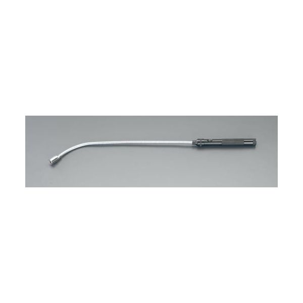 ●LEDライト付●フレキシブルシャフト長…405mm●吸着能力…約0.9kg●全長…580mm●電源…単3電池2本(別売)●材質…フレキシブルシャフト：スチール、LED部：ステンレス、ハンドル：アルミ　