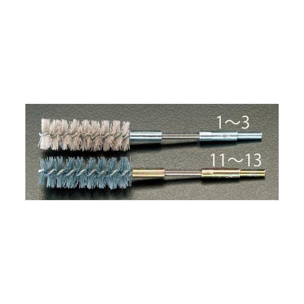 エスコメーカーお問い合わせ：06-6532-6226●全長…175mm●フレキシブルシャフト…シャンク径：6mm●ブラシ材質…ナイロン(研磨材含)●ブラシサイズ…φ24×70(L)mm●適応…鋳物シリンダー
