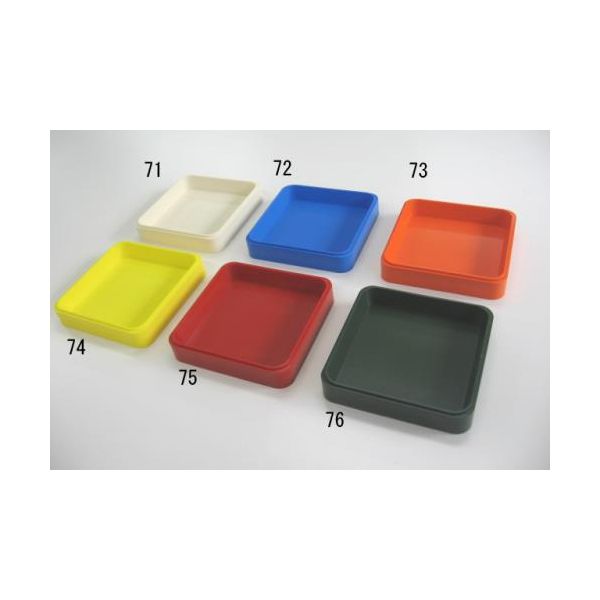 エスコメーカーお問い合わせ：06-6532-6226●外寸…70×70×13(H)mm●材質…樹脂●重量…15g●耐溶剤なので、　精密機器の部品の仕分けや洗浄等に便利です。●色…橙