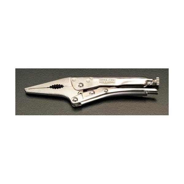 エスコメーカーお問い合わせ：06-6532-6226●全長…165mm●バイス能力…丸：6.5〜30mm、六角：6〜24mm●仕上げ…ニッケルメッキ●材質…ボディ：強力特殊鋼、アゴ：鍛造クロームバナジウム●重量(g)…189●つかみ面は横す...