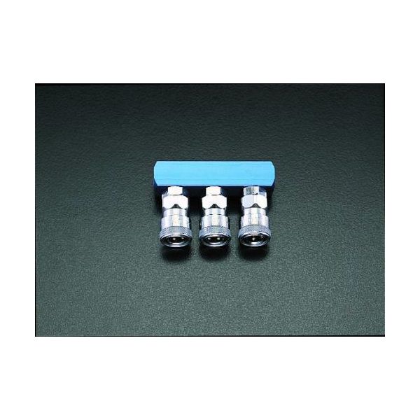 ●型…20型●使用圧力…1.5MPa●材質…合金●ねじサイズ…Rc(PT)1/4”(ボディ側)●連数…3連●サイズ…96(W)×19(D)×70(H)mm　