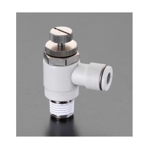 エスコメーカーお問い合わせ：06-6532-6226●材質…真鍮、樹脂(PBT)●使用流体…空気●使用圧力…0.05〜0.99MPa(0.5〜9.9kgf/cm2)●使用温度…−10〜60℃●チューブ外径…12mm●取付ねじ…R（PT）3/...