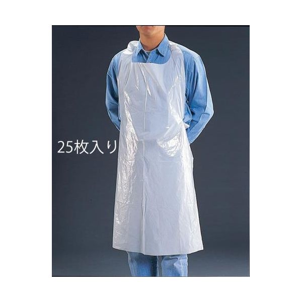 ●サイズ…114×74cm●厚み…0.03mm●材質…エプロン：ポリエチレン肩紐：ポリエチレン腰紐：ポリエチレン●入数…25枚入り●ネックハンガー式●エアコン、車等の洗浄時に使用して下さい。　