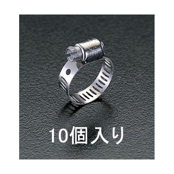 エスコメーカーお問い合わせ：06-6532-6226●適合直径…11〜20mm●材質…バンド、スクリュー：SUS301●バンド幅…8mm●六角(−)ねじ…1/4”●入数は10個入りです。