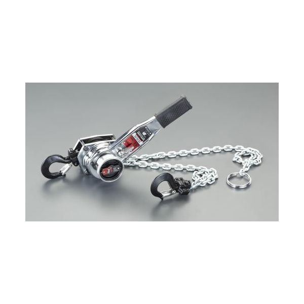 エスコメーカーお問い合わせ：06-6532-6226●使用荷重…1.6t●揚程(m)…1.5●重量(kg)…10●フック口開き…30mm●インジケーター付でUP、DOWNと遊転操作の区分が明確です。