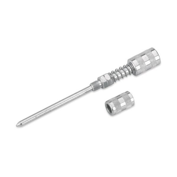 エスコメーカーお問い合わせ：06-6532-6226●届きにくい所や密封型ベアリングなどに●大小の切断コネクター付●仕様…ロングニードル●ニードルサイズ…（内径×外径×長さ）0.8×6.2×100mm●全長…175mm●先端径…6.2mm●...