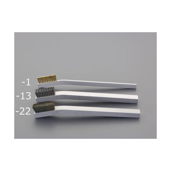 エスコメーカーお問い合わせ：06-6532-6226●ブラシ材質…ステンレス●ブラシサイズ…6.4×30mm●毛丈…11mm●毛先径…0.076mm●全長…160mm●ハンドル材質…アルミニウム●行…2行