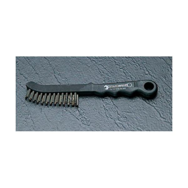 ●ブラシ材質…スチール●ブラシサイズ…8×85mm●毛丈…16〜22mm●線径…0.35mm●全長…230mm●行数…2行●重量…70g●腰の硬いワイヤーブラシ●スリムなデザインのスチールワイヤーブラシ。　