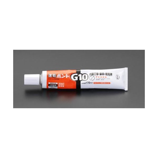 エスコメーカーお問い合わせ：06-6532-6226●商品名…G10●クロロプレンゴム系溶剤形●内装工事をはじめ、家具、建具の製作用に適しています。●速乾ながら、貼り合わせ可能時間が長く、広い面積の貼り合わせが可能です。●内容量…170ml...