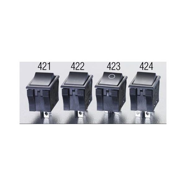エスコメーカーお問い合わせ：06-6532-6226●パネルカット…29.5×20.5mm●定格容量…16A 125V AC、16A 250V AC●パネル厚…1〜4mm●極数…単極単投●スイッチ特性…ON-OFF