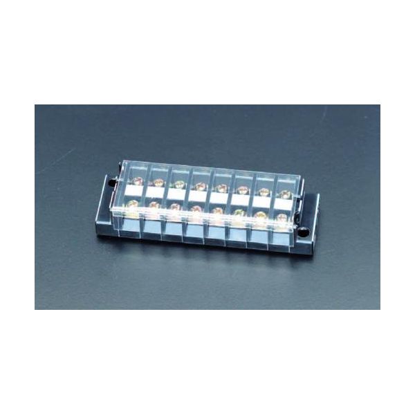 エスコメーカーお問い合わせ：06-6532-6226●型式…T10●適合電線…2mm2●通電電流…20A●絶縁電圧…250V●適合圧着端子…1.25-3.5・2-3.5●カバー付●極数…8●サイズ(mm)…102×31.5×21(D)