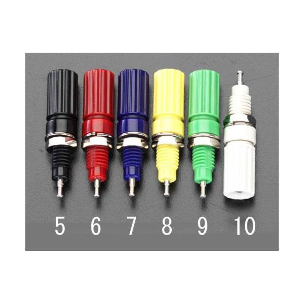 ●定格…10A 125V AC●取付穴径…φ8×6.6mm●パネル取付方式…ナット締め付け●ナット二面幅…10mm●色…赤　