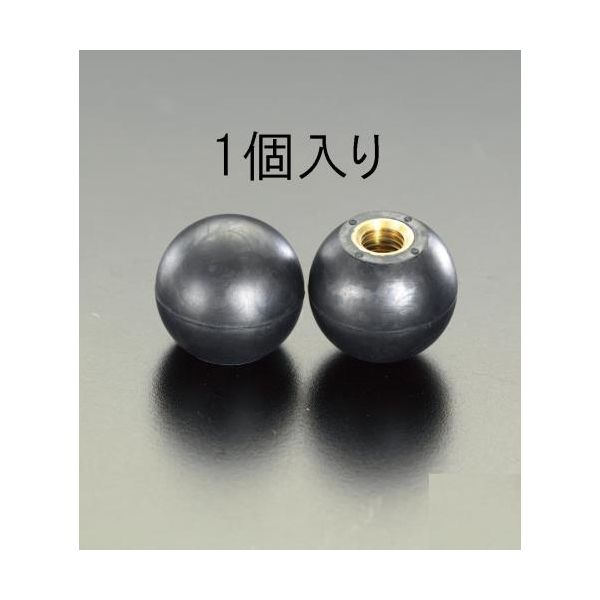 エスコメーカーお問い合わせ：06-6532-6226●材質…ボール：プロピレンゴム、ねじ：黄銅●ねじサイズ…M12●外径…40mm●手ざわりがソフトなゴム製です。●入数は1個入りです。