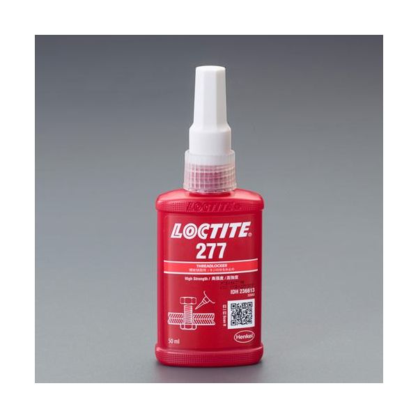 エスコメーカーお問い合わせ：06-6532-6226●商品名…277●内容量…50ml●嫌気性接着剤●永久固定タイプ●M25以下のスタッド、ボルト、ナットの固定とシールに●耐振動、耐衝撃、耐薬品性に優れています。●使用温度…−55〜150℃...